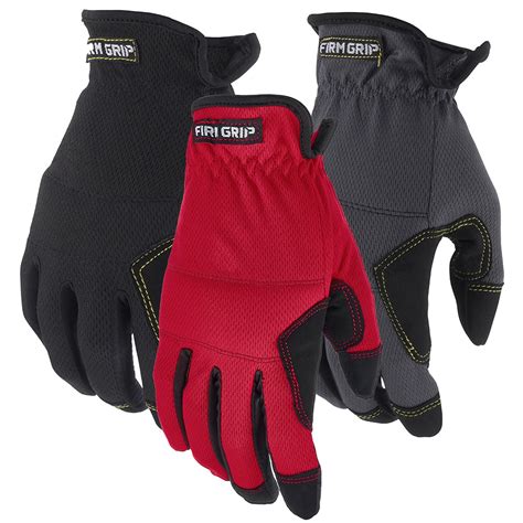 Firm Grip Large Leather Palm Touchscreen Abrasion Resistant Work Gloves