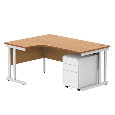 Double Upright Left Hand Radial Desk Under Desk Steel Pedestal 3