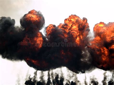 Explosion Smoke Bomb On Isolated Black Background Smoking Cigarette