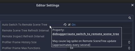 Add Warning For Auto Switch To Remote Scene Tree Setting · Issue 1136 · Godotenginegodot
