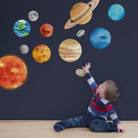Solar System Wall Sticker Space Wall Stickers Stickerscape Uk