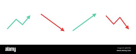 Increase And Decrease Arrows Sign Set Growth And Falling Arrow Icons