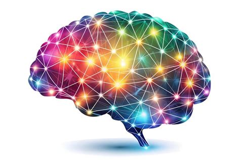 Flat Glowing Abstract Brain With Neural Connections Representing Ai