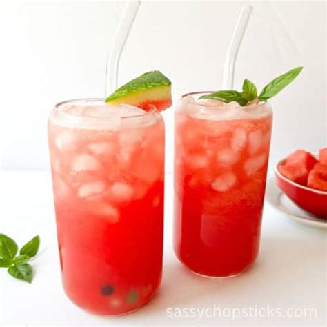 Fresh Watermelon Boba Drink Recipe Quick And Easy Sassy Chopsticks