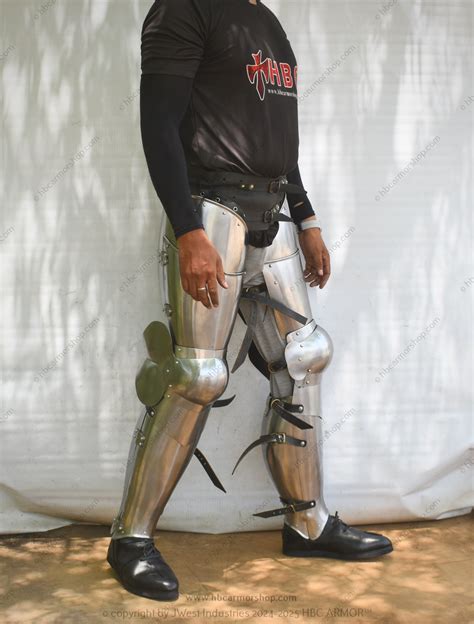 Medieval Italian Leg Armour Set Case Greave And Cuisses Thigh Protecti