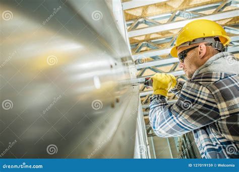 Steel Frame Contractor Worker Stock Image Image Of Real Estate