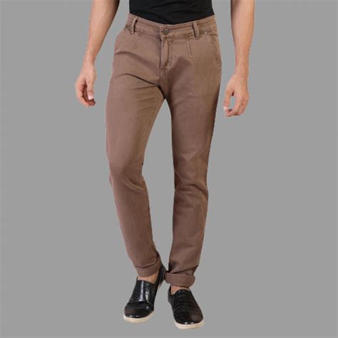 Denim Vistara Mens Brown Slim Fit Jeans Trouser
