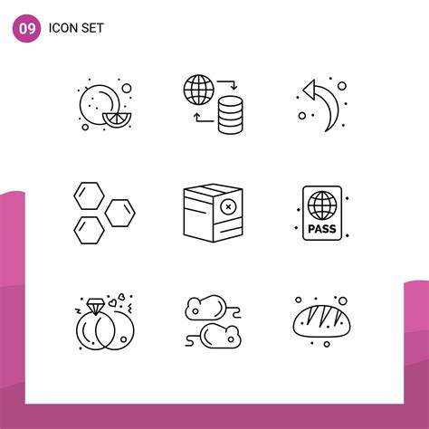 Ensemble De 9 Symboles Dicônes Dinterface Utilisateur Modernes Signes