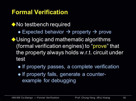 Hardware Software Co Design Formal Verification Techniques Chung Yang