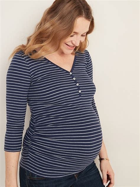 Maternity Rib Knit Long Sleeve Henley Old Navy