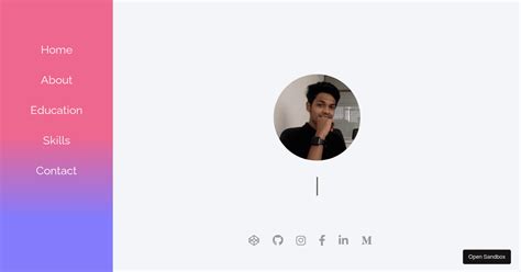 Resume Website Workshop Codesandbox