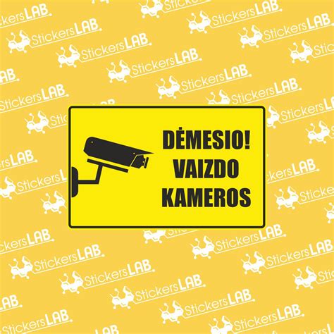 Ženklas DĖmesio Vaizdo Kameros Stickerslab