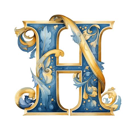 Premium Ai Image A Close Up Of A Fancy Letter H With A Gold Ribbon