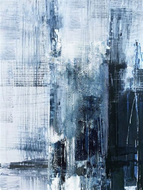 Original Deep Blue Abstract Artminimalist Abstract Etsy