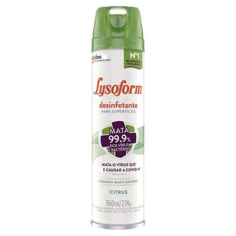 Desinfetante Lysoform Aerosol Citrus 360ml Mambo Supermercado São Paulo Mambo Supermercado São