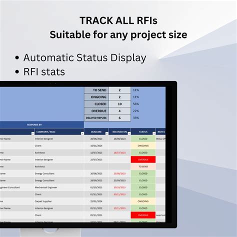 Construction Rfi Log Tracker Excel Template Spreadsheet With Rfi Empty