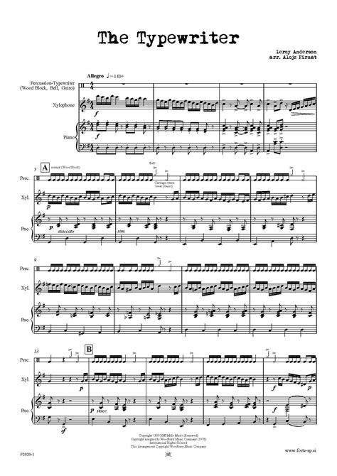 Typewriter Concerto Sheet Music At Rosetta Cogan Blog