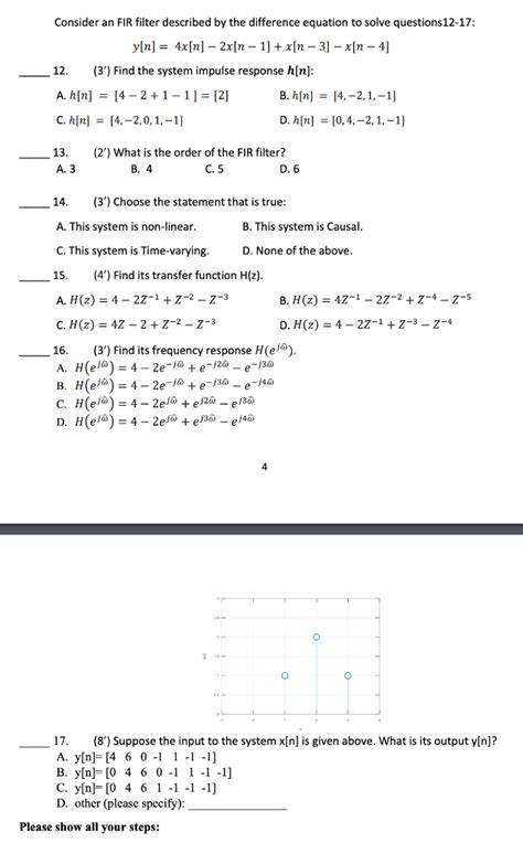 Solved Consider An Fir Filter Described By The Difference