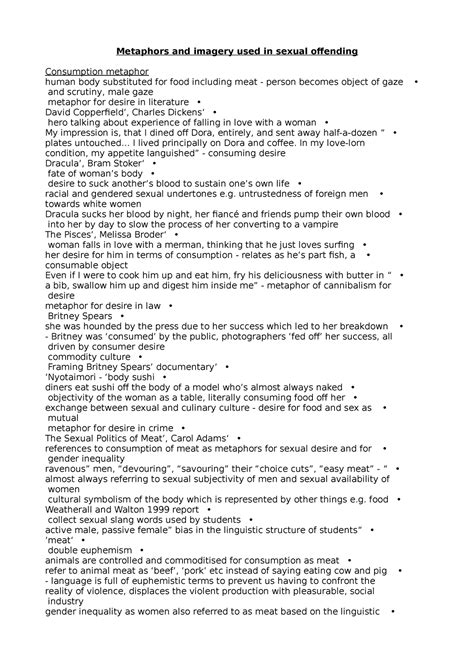 Metaphors And Imagery Used In Sexual Offending Metaphors And Imagery Used In Sexual Offending