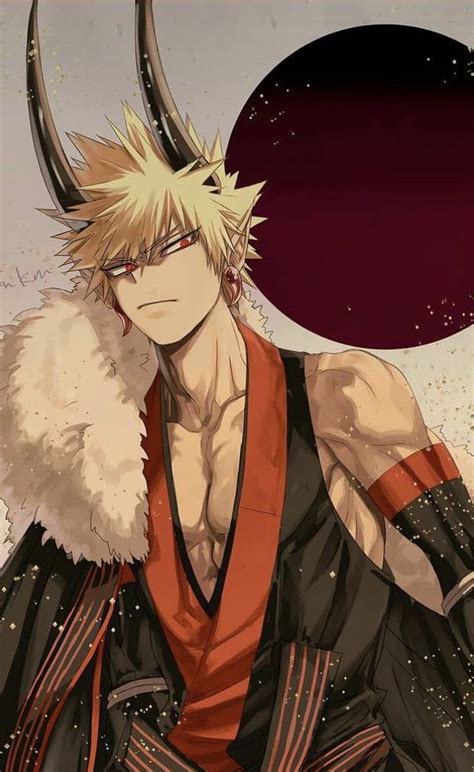 Demon Katsuki Bakugo Karakter Animasi Animasi Seni Anime