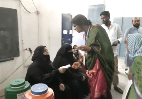 Bjps Madhavi Latha Makes Muslim Women Remove Veils To Check Voter Ids