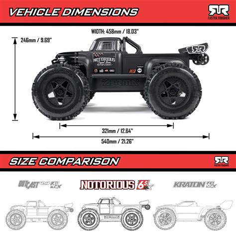 Arrma Arrma 18 Notorious 6s 4x4 Rtr Brushless Stunt Truck Horizon Hobby
