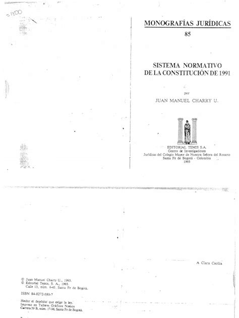 Sistema Normativo De La Constitución De 1991 Charry Pdf