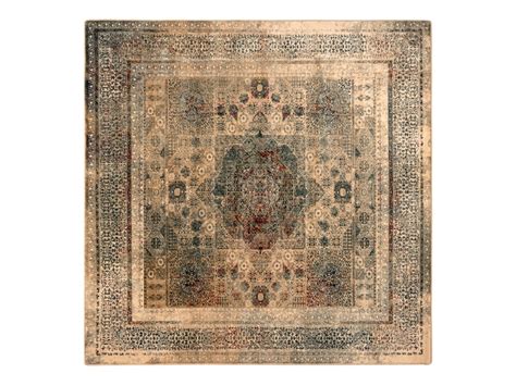 Tapis En Laine Omega Mamluk Carré Rosette Vintage Crème 200x200 Cm Conforama