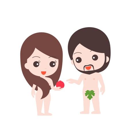 Adam And Eve Under An Apple Tree Royalty Free Vector Image