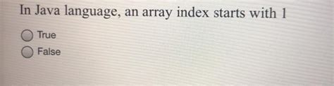 Solved In Java Language An Array Index Starts With 1 True