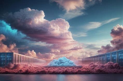 Premium Ai Image Cloud Data Center 3d Rendering