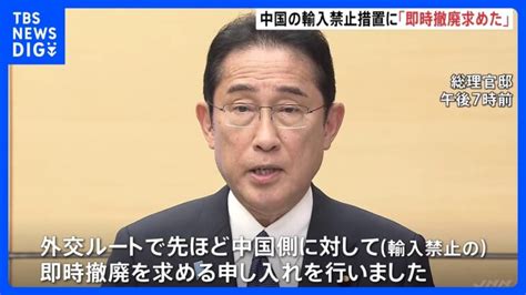 岸田総理「即時撤廃を申し入れた」 中国が日本の水産物輸入停止 処理水の海洋放出受け｜tbs News Dig │ 【気ままに】ニュース速報