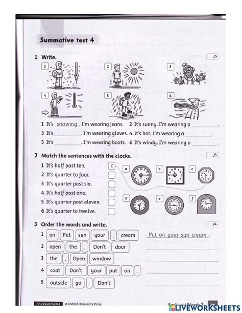 Fa2 Sumtest4 Online Exercise For Live Worksheets