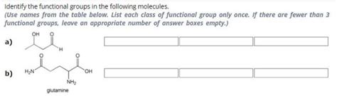 Identify The Functional Groups In The Following Chegg