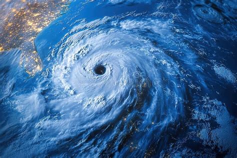 Massive Hurricane Viewed From Space Over Florida Generative Ai Stock