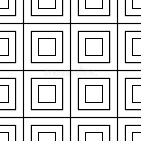 Vector Seamless Geometric Pattern Monochrome Squared Repeatable Background Stock Vector