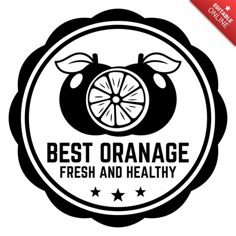 Fresh And Healthy Orange Logo Design Template Free Design Template