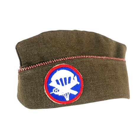 Original Us Wwii Medical Piped Overseas Cap With Paraglide Airborne