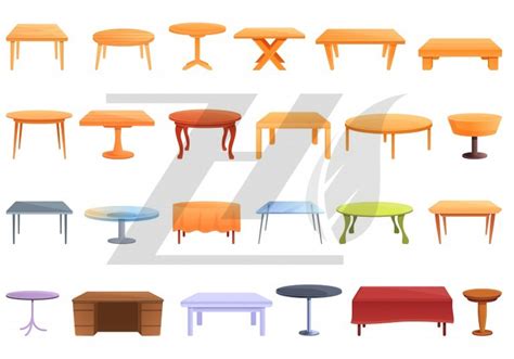 دانلود مجموعه آیکون های کارتونی طرح میز دانلود رایگان فایل لایه باز