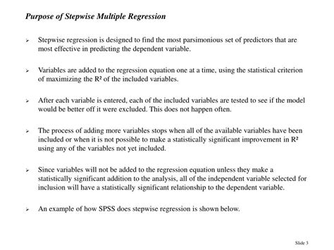 PPT Stepwise Multiple Regression PowerPoint Presentation Free