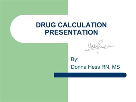 Drug Calculation And Dilution Pptx
