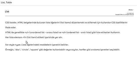 Css3 List Table Merve Nur Çifci Medium