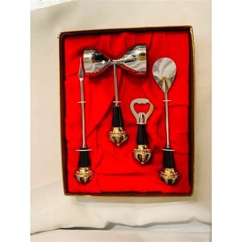 Swank Mid Century Crown Bar Set In Original Box Set Of 4 Chairish