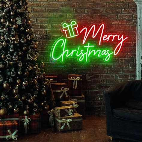 Merry Christmas Neon Sign Christmas Outdoor Lighted Neon Sign Christmas