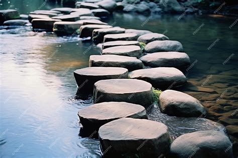Premium Photo Visual Metaphor Of Stepping Stones Each Representing A