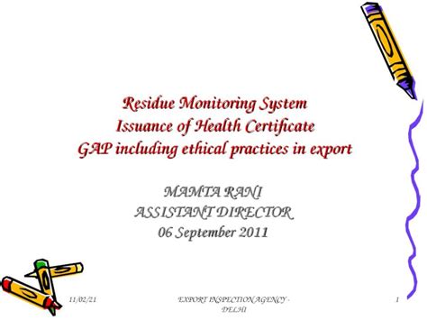 Ppt Export Inspection Agency Delhi Residue Monitoring System