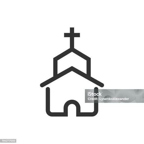 플랫 스타일의 교회 아이콘입니다 흰색 절연 배경에 채 플 벡터 일러스트 레이 션 종교적 건물 사업 개념입니다 건설 산업에 대한 스톡 벡터 아트 및 기타 이미지 Istock