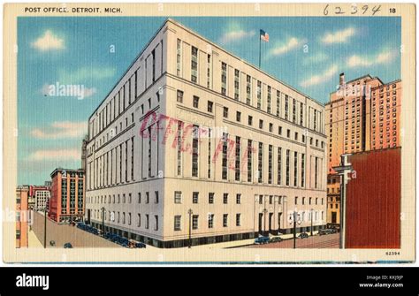 An Image Of The Post Office Building In Detroit Michigan Showcasing