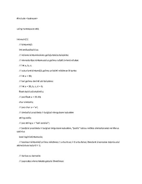 Ckintamieji Examples Of How To Use Int Floatdouble Char String