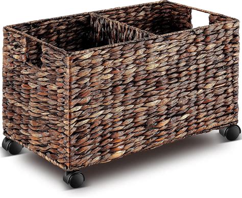Havawish 1 Pcs Extra Large Rolling Storage Wicker Basket